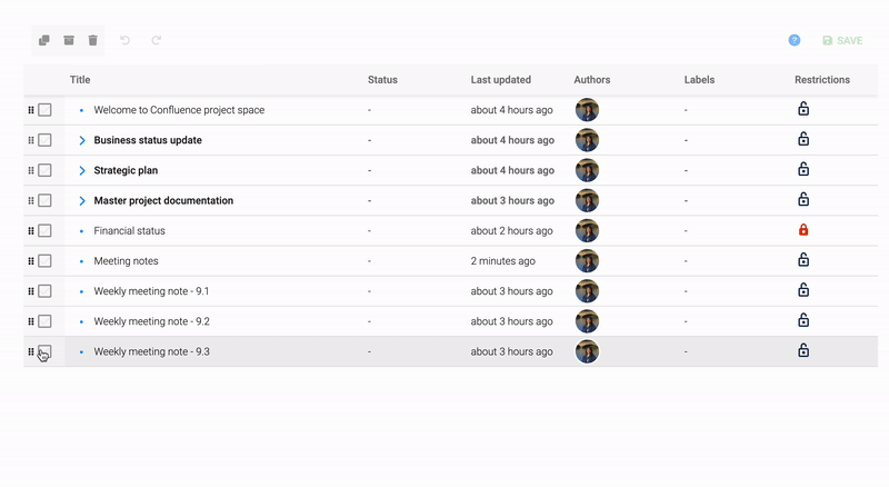 Bulk move, copy, archive, and delete pages